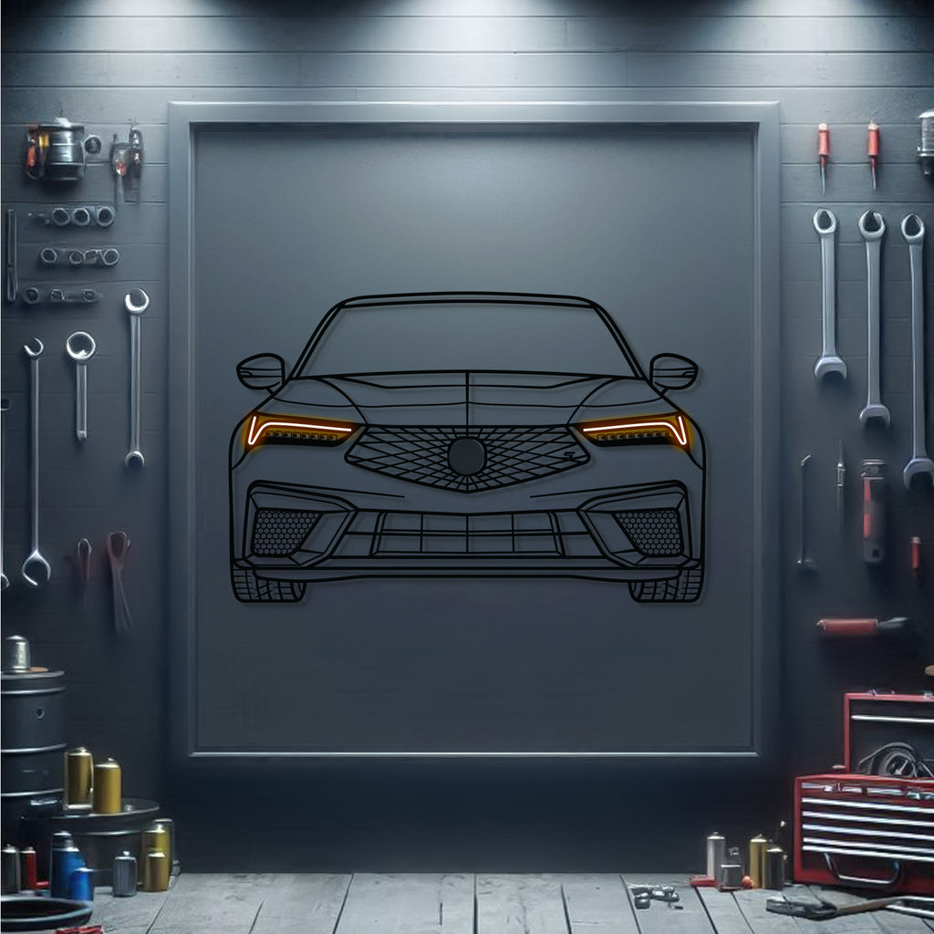 2024 Integra Type S Front View Metal Neon Car Wall Art - MTN0186