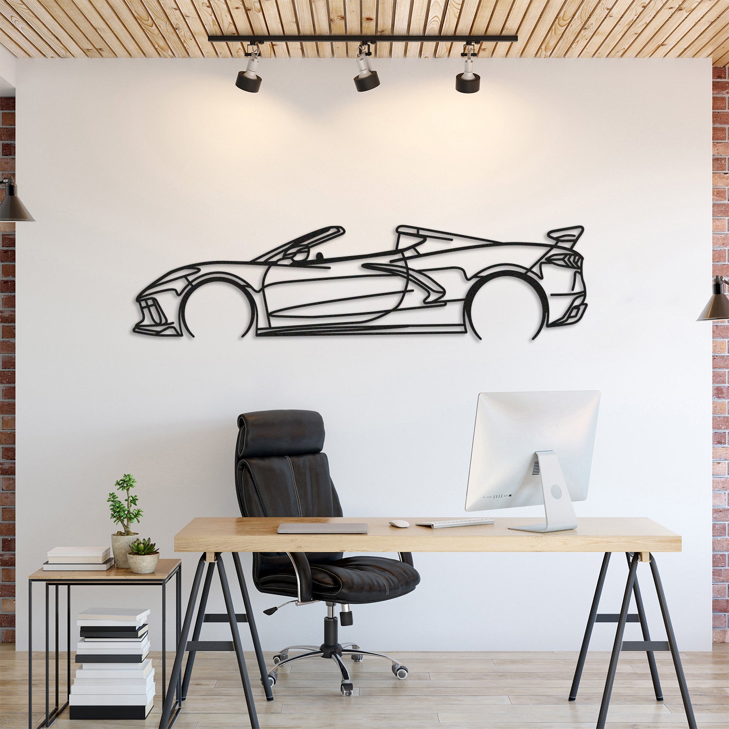 Corvette C8 Detailed Metal Car Wall Art - MT0922